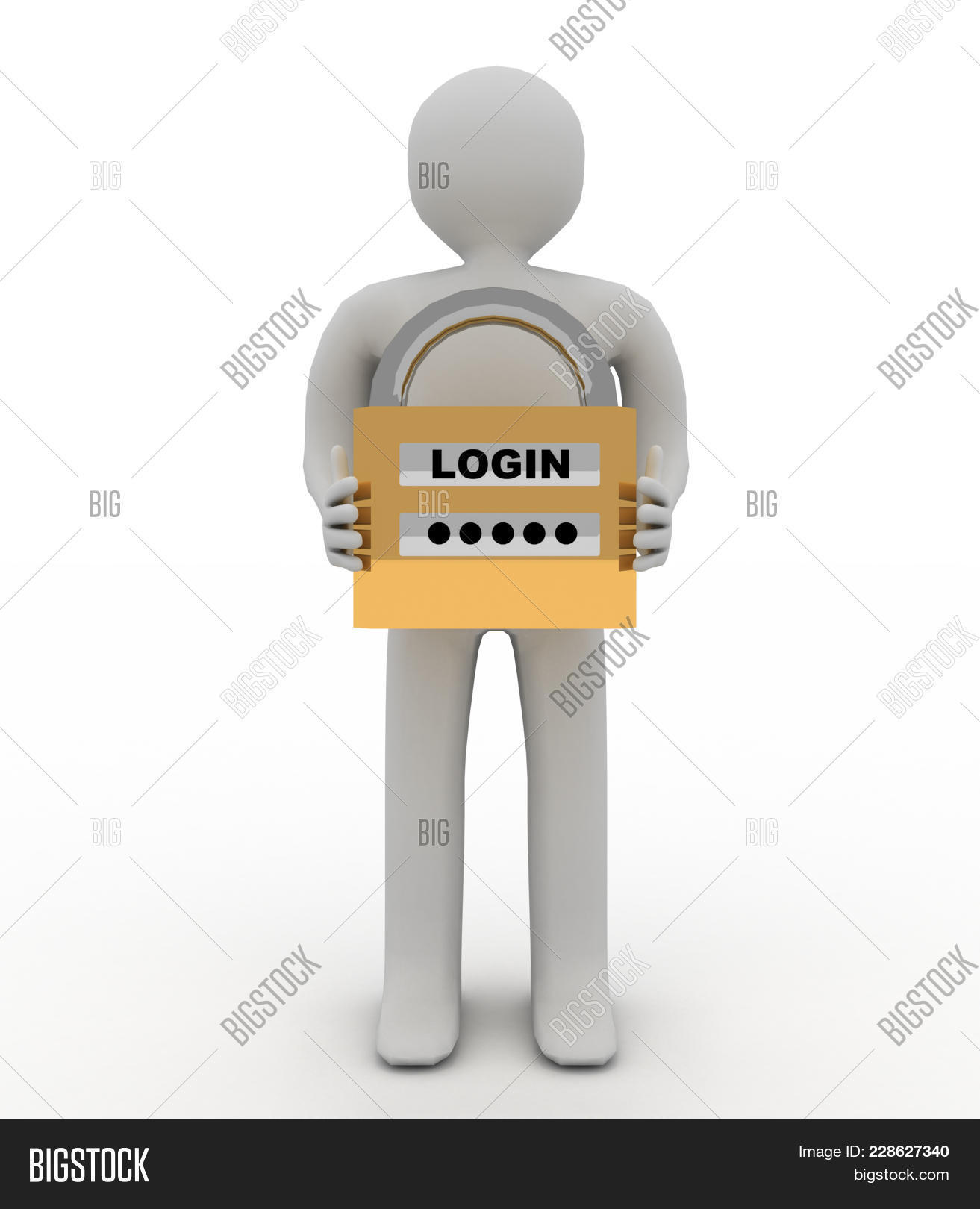 3d Man Lock . 3d Image & Photo (Free Trial) | Bigstock