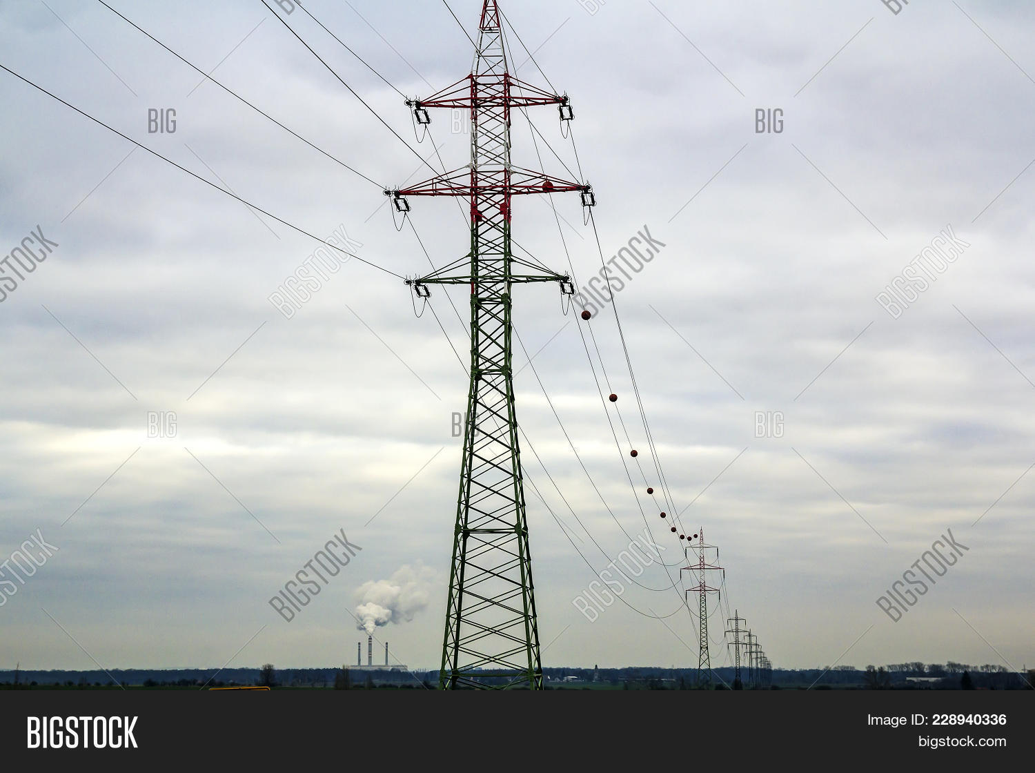 Pylons Power Lines Image & Photo (Free Trial) | Bigstock