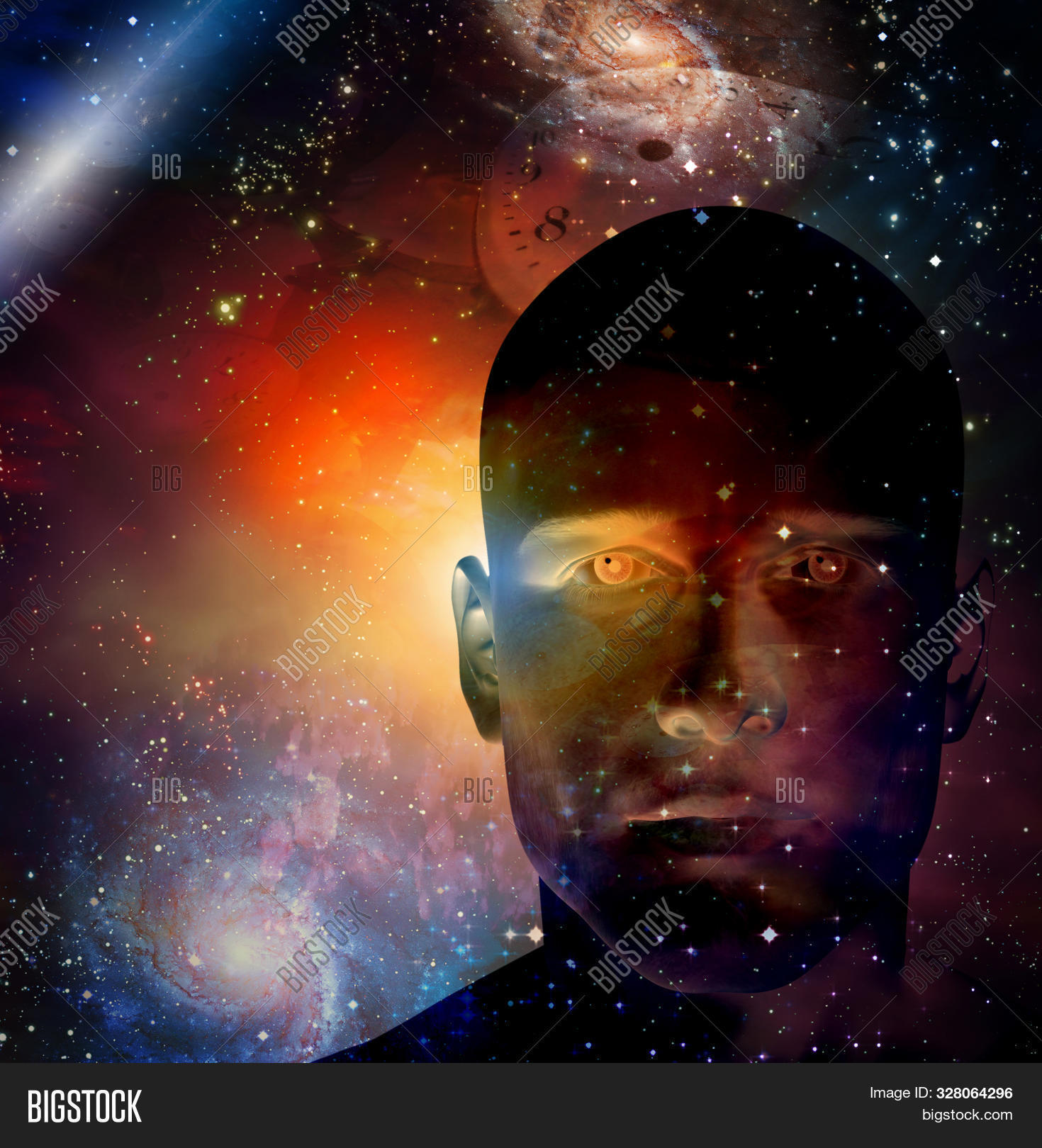 Man Head Clock Face Image & Photo (Free Trial) | Bigstock