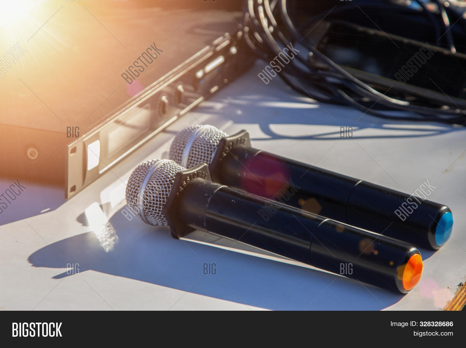 Microphone On Table Image & Photo (Free Trial) | Bigstock