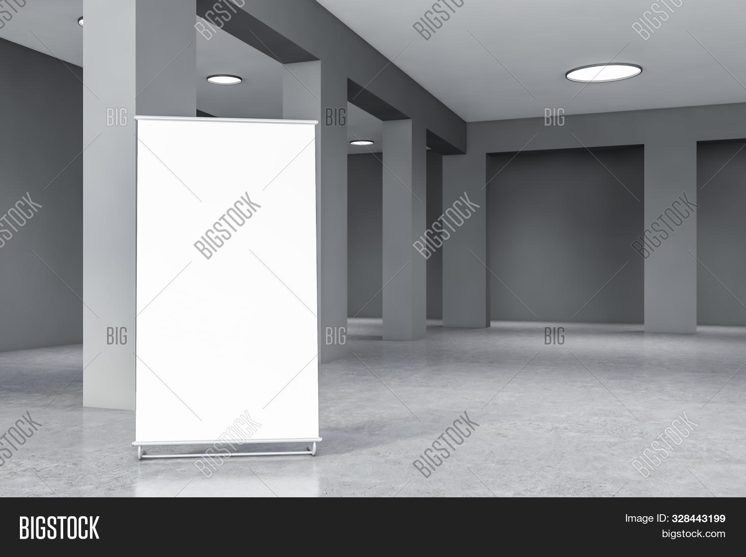 Gray Empty Office Hall Image & Photo (Free Trial) | Bigstock