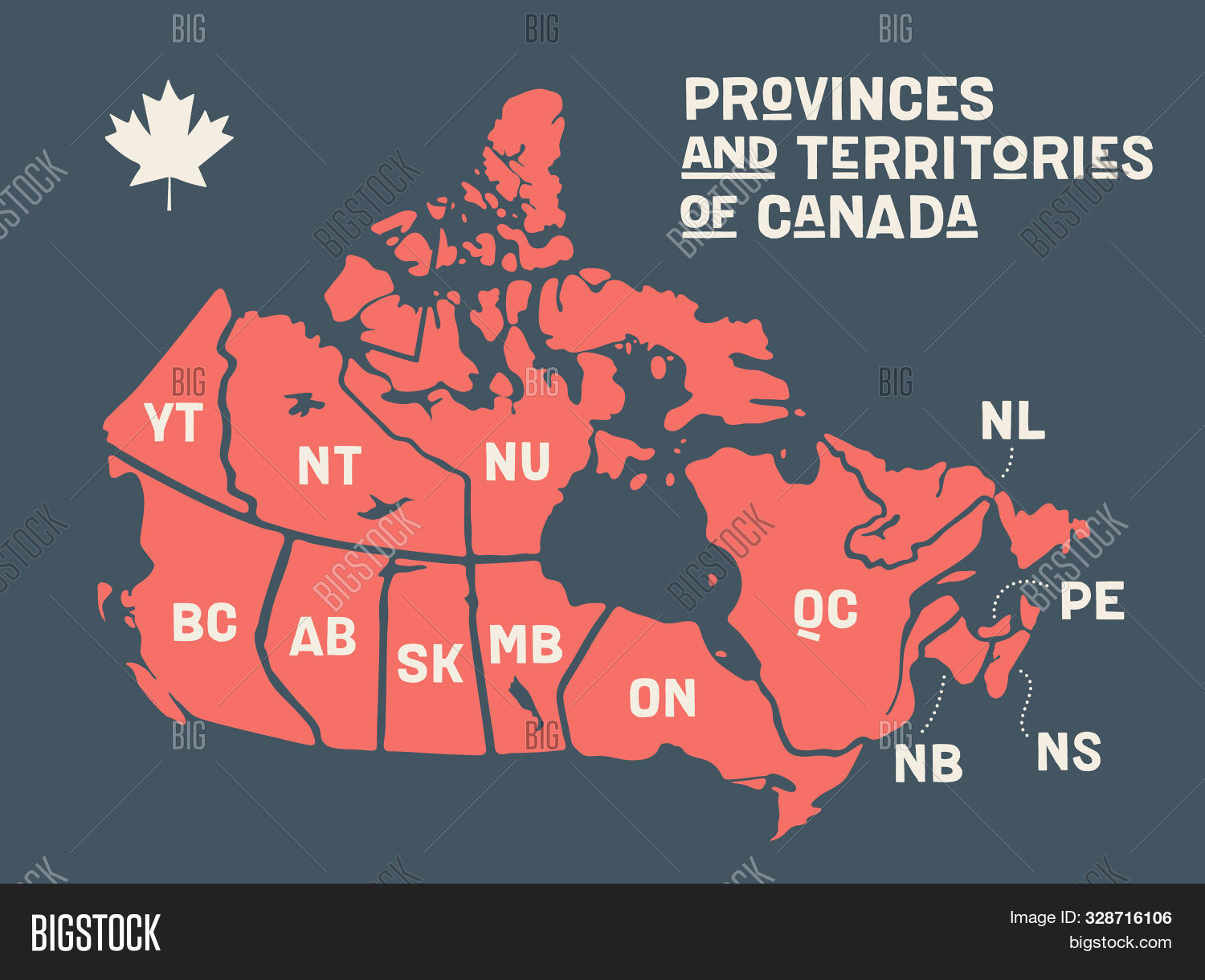 Map Canada. Poster Map Image & Photo (Free Trial) | Bigstock