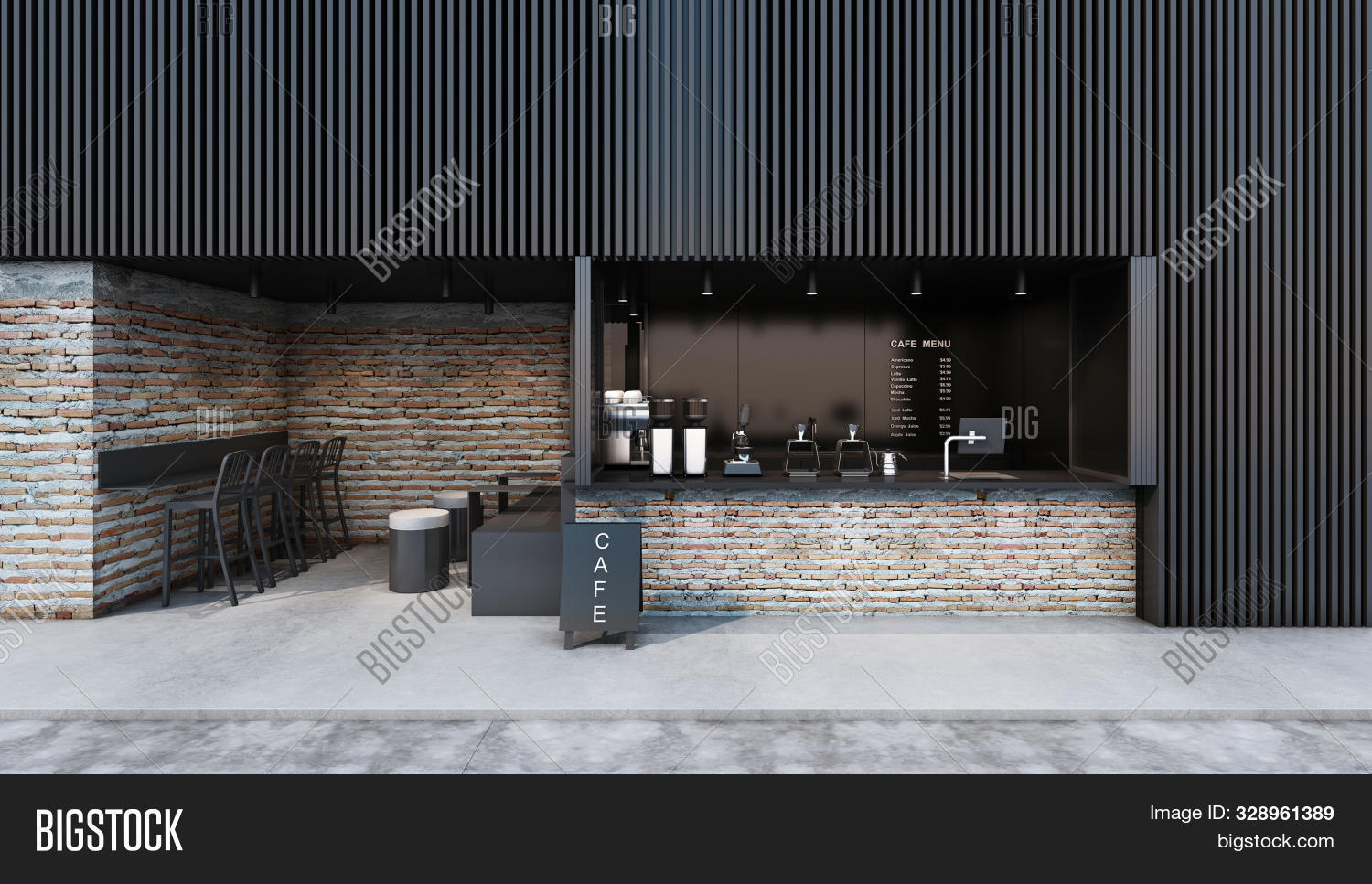 Imagen y foto Front View Cafe (prueba gratis) | Bigstock