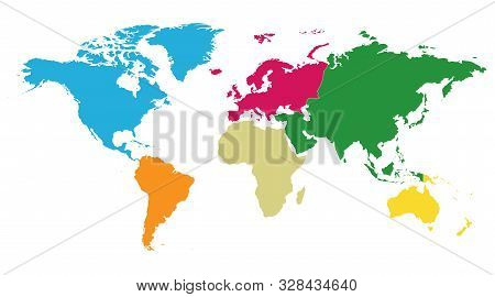 Colorful World Map Vector & Photo (Free Trial) | Bigstock