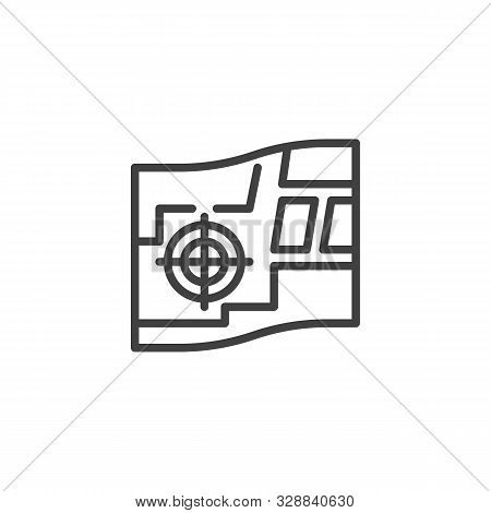 Map Target Line Icon Vector & Photo (Free Trial) | Bigstock