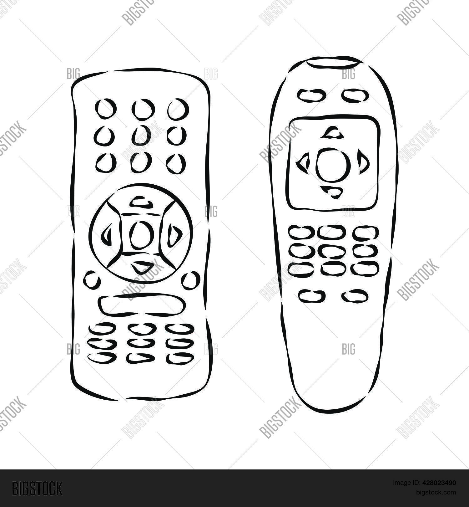 Tv Remote Control Drawing