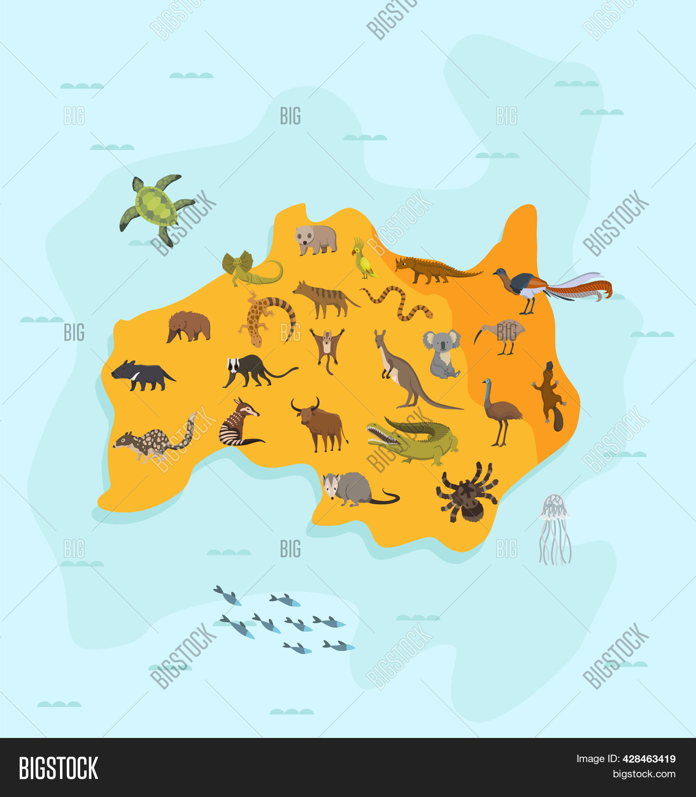 Animal Map Australia. Image & Photo (Free Trial) | Bigstock