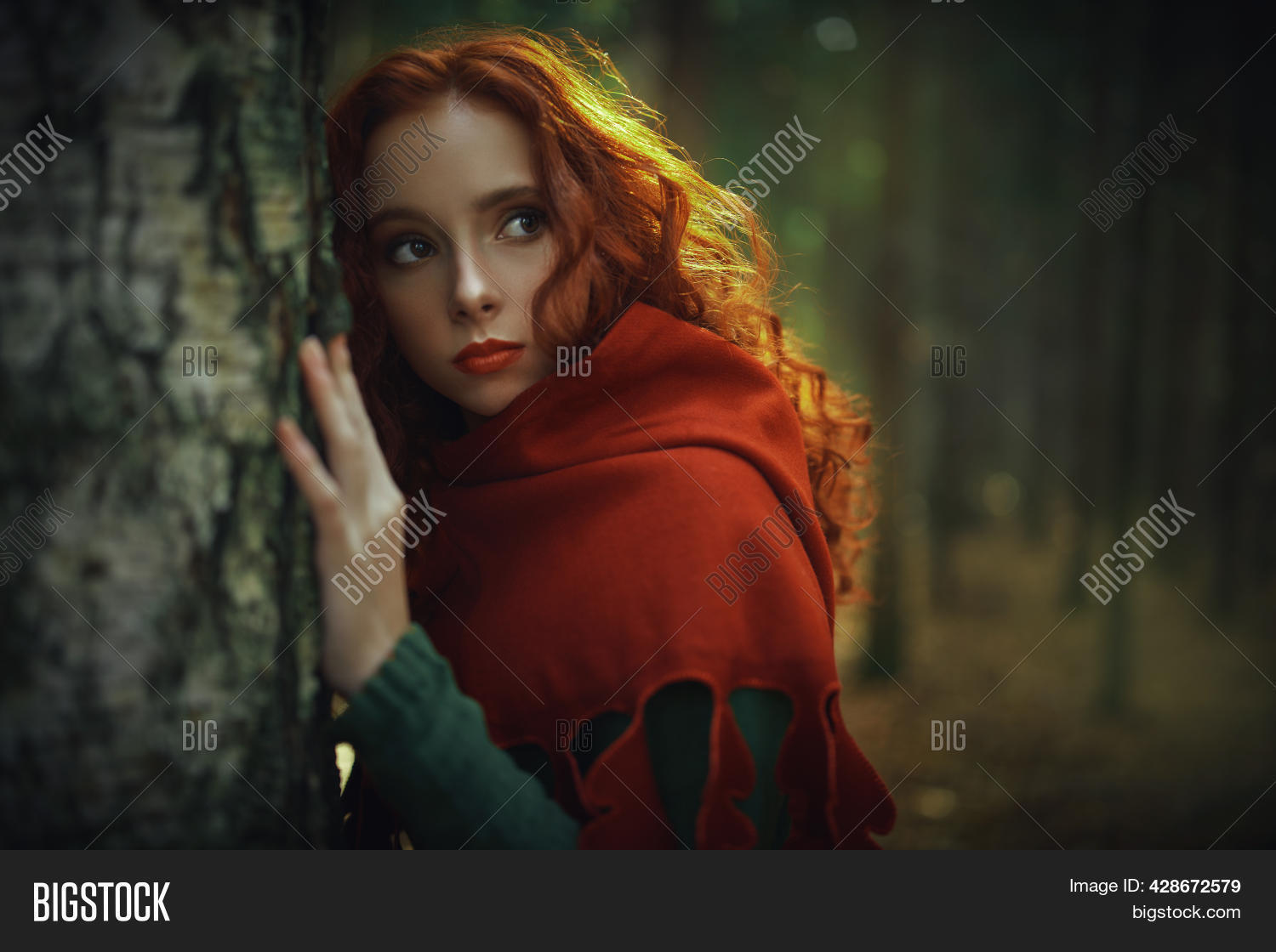 Portrait Beautiful Red Image & Photo (Free Trial) | Bigstock