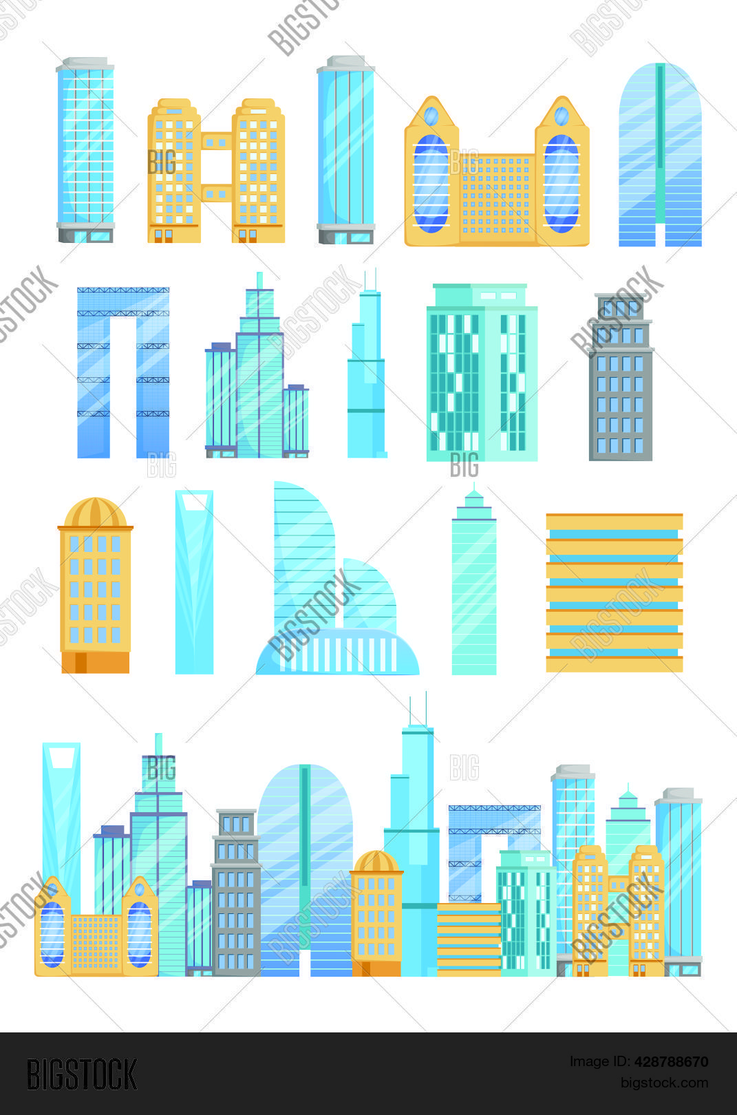 Different Skyscrapers Vector & Photo (Free Trial) | Bigstock