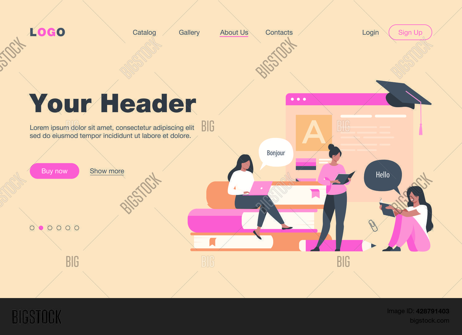 Happy Women Learning Vector & Photo (Free Trial) | Bigstock