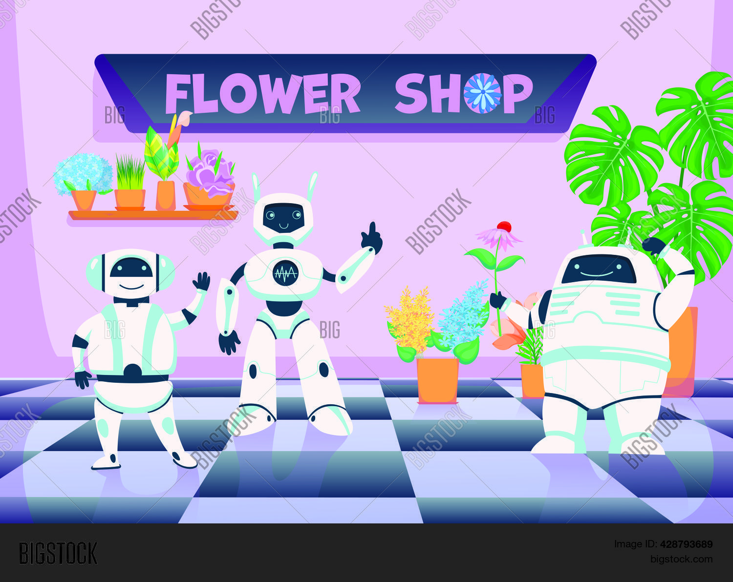 Robots Flower Plants Vector & Photo (Free Trial) | Bigstock