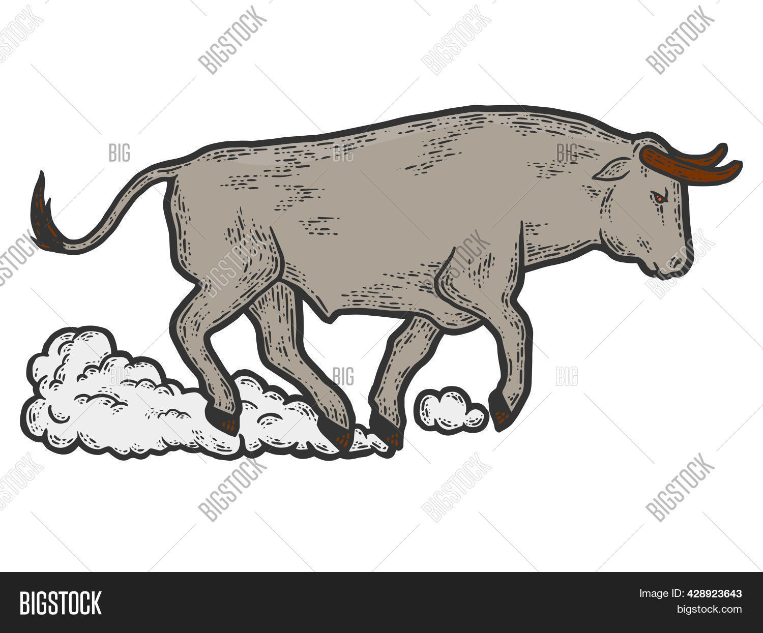 Angry Bull Runs Road Image & Photo (Free Trial) | Bigstock