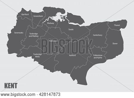 Kent County Map Vector & Photo (Free Trial) | Bigstock