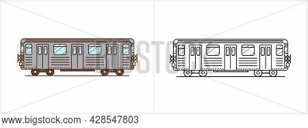 Metro Train Coloring Vector & Photo (Free Trial) | Bigstock