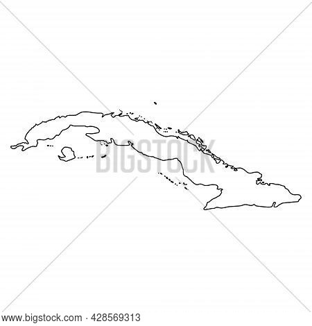 Outline Map Cuba Vector & Photo (Free Trial) | Bigstock