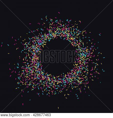 Sprinkle With Bright Grains Of Desserts. Abstract Circle Pattern With ...