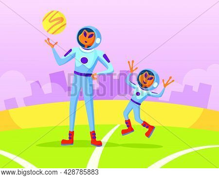 Aliens Father Son Vector & Photo (Free Trial) | Bigstock