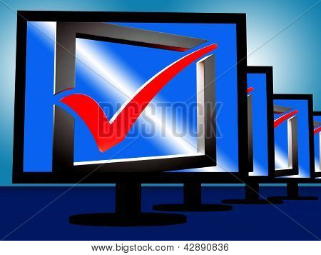 Check Mark On Monitors Image & Photo (Free Trial) | Bigstock