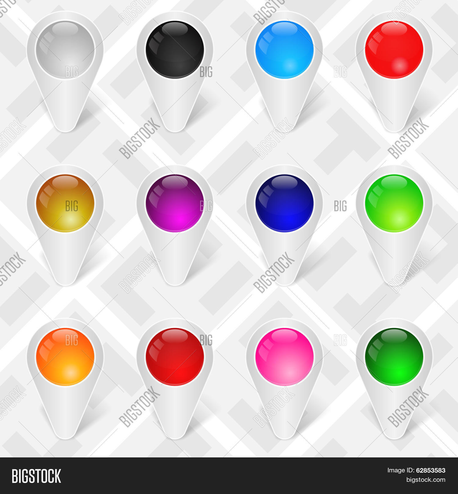 Map Markers. GPS Vector & Photo (Free Trial) | Bigstock