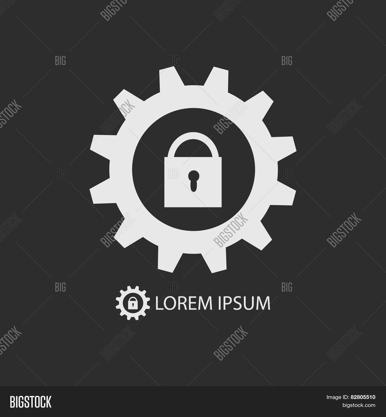 White Gear Wheel Lock Vector & Photo (Free Trial) | Bigstock