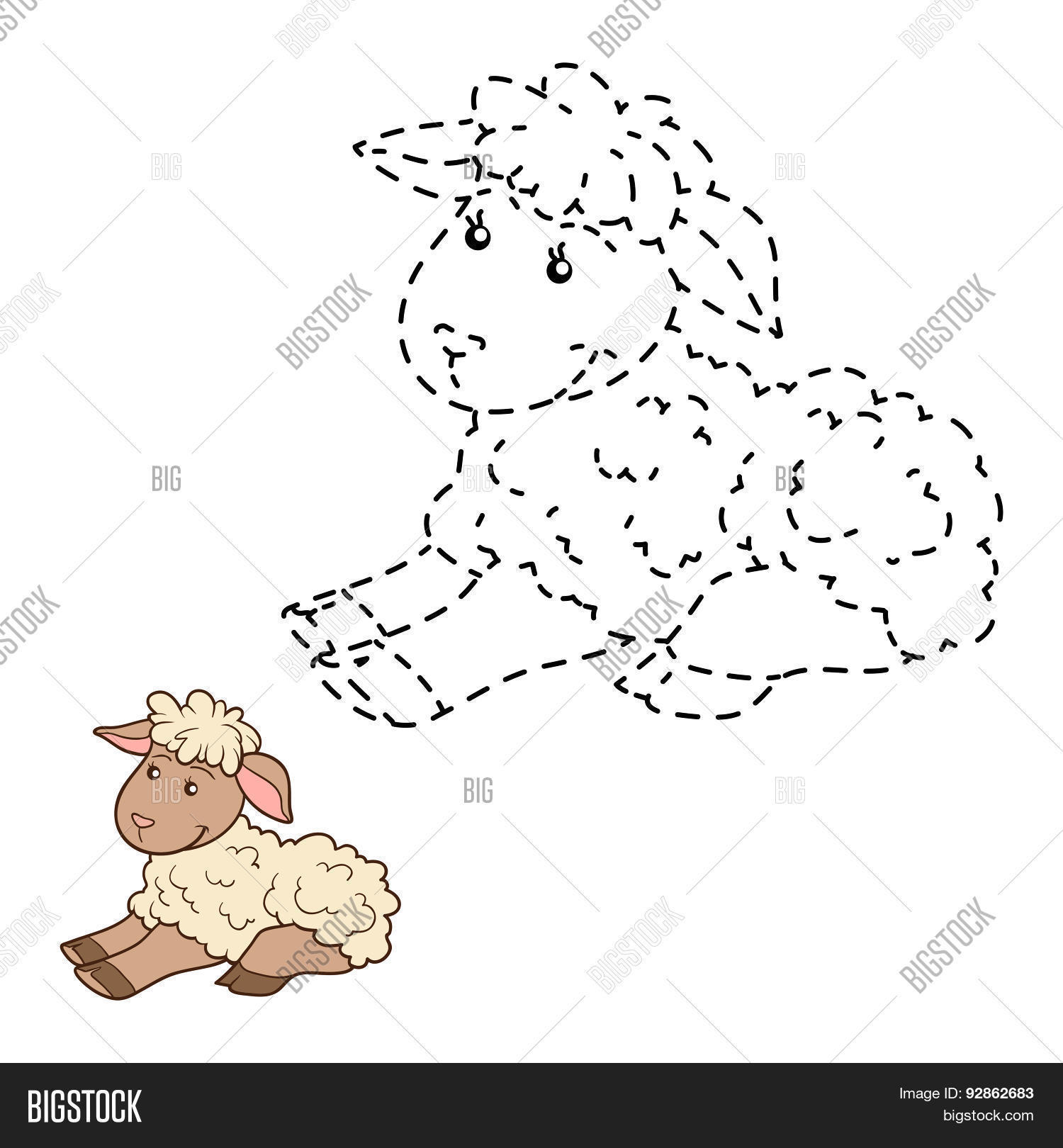 Connect Dots (sheep) Vector & Photo (Free Trial) | Bigstock