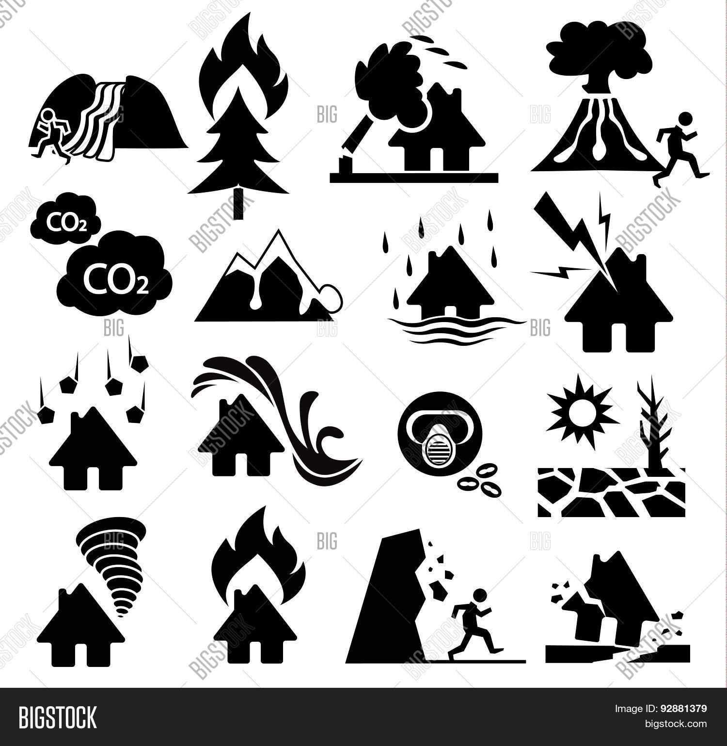 Natural Disaster Icon Vector & Photo (Free Trial) | Bigstock