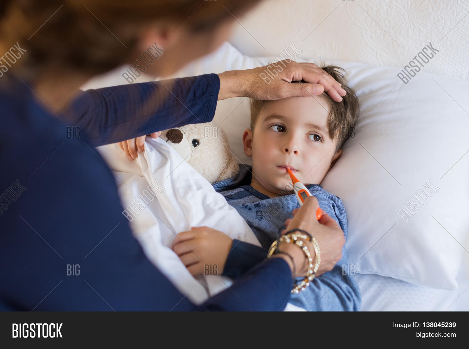 Sick Boy Thermometer Image & Photo (Free Trial) | Bigstock