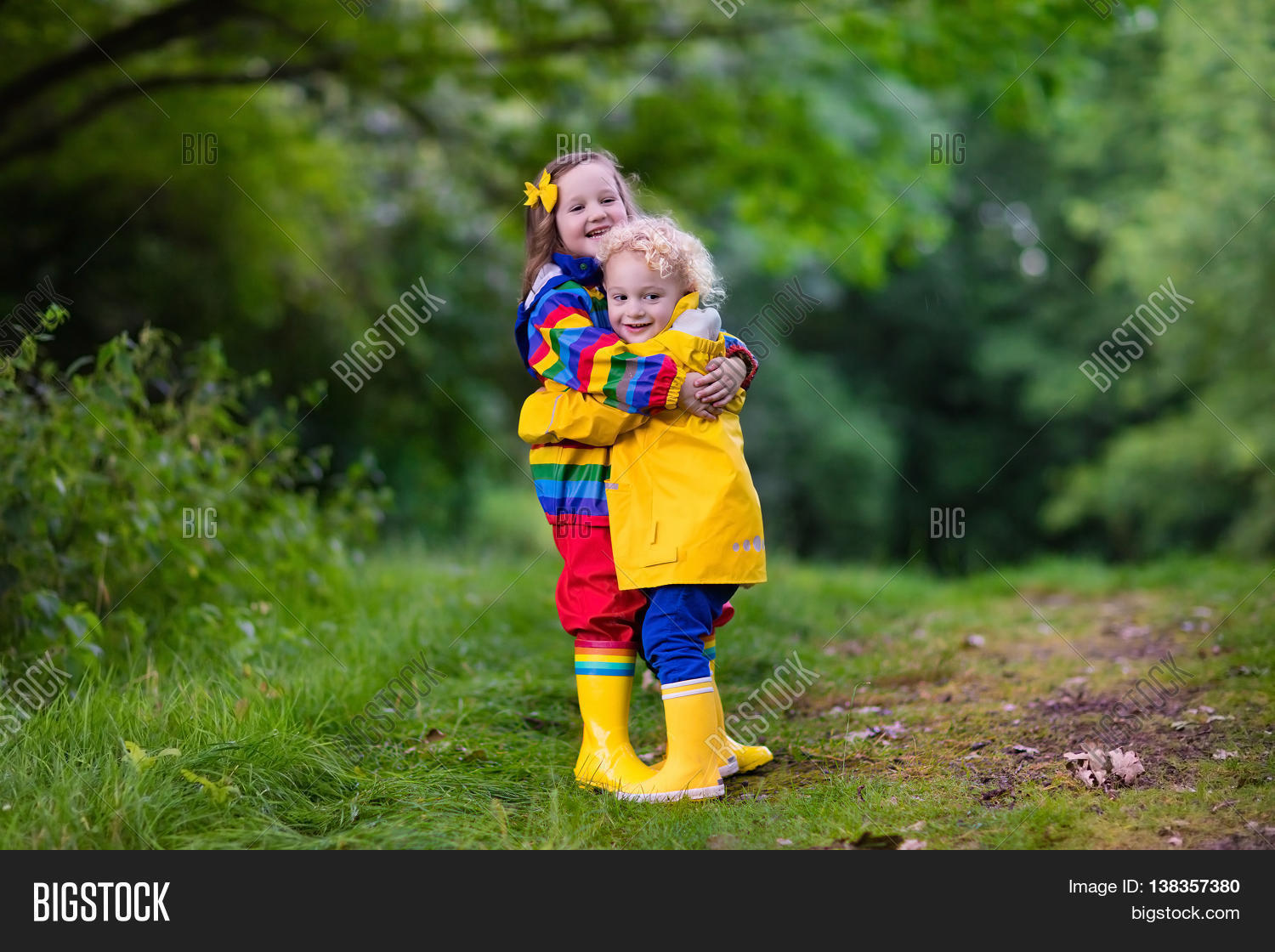 Kids Playing Rain Image & Photo (Free Trial) | Bigstock