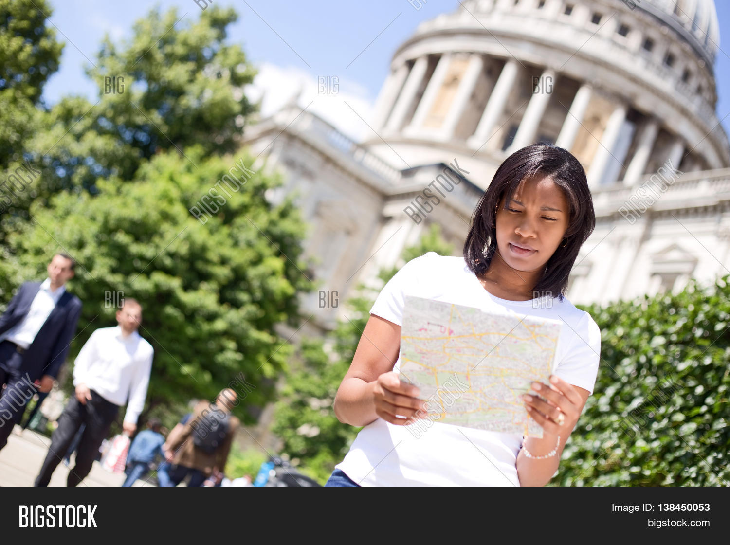 Tourist Reading Map By Image & Photo (Free Trial) | Bigstock