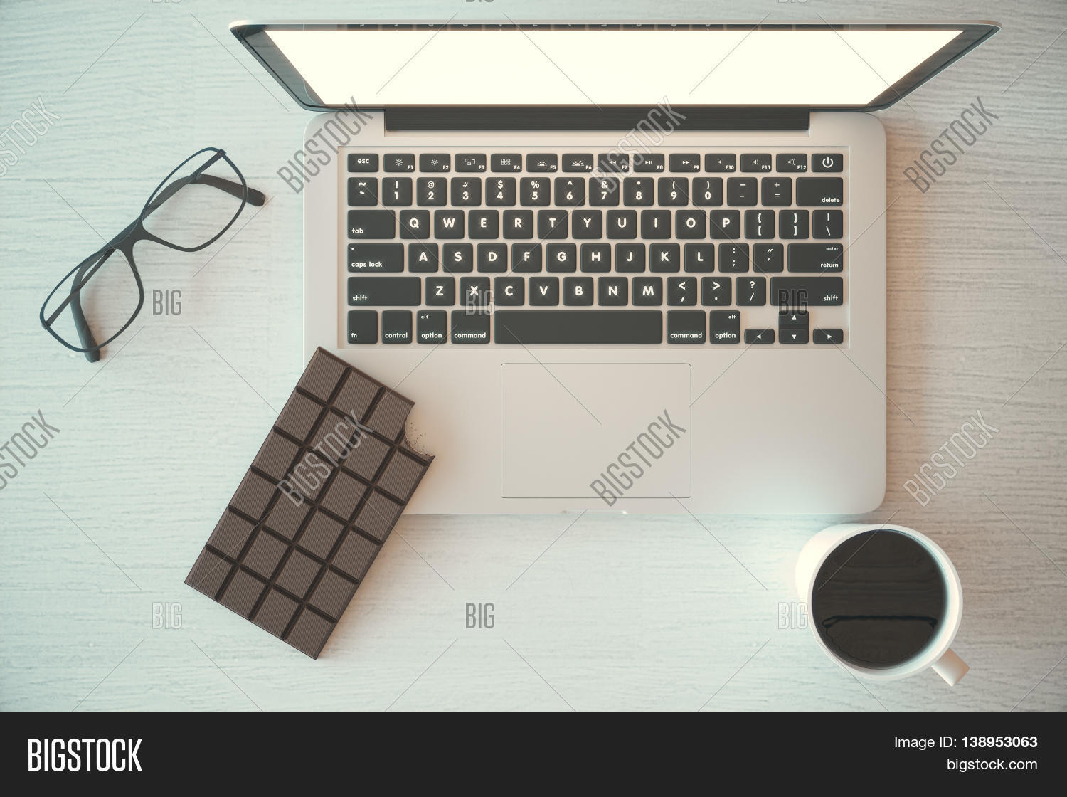 Top View Laptop Blank Image & Photo (Free Trial) | Bigstock