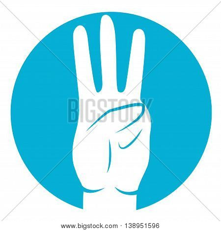 Three Fingers Icon Vector & Photo (Free Trial) | Bigstock