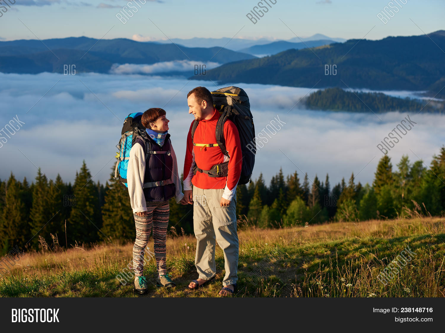 Man Woman Backpacks Image & Photo (Free Trial) | Bigstock