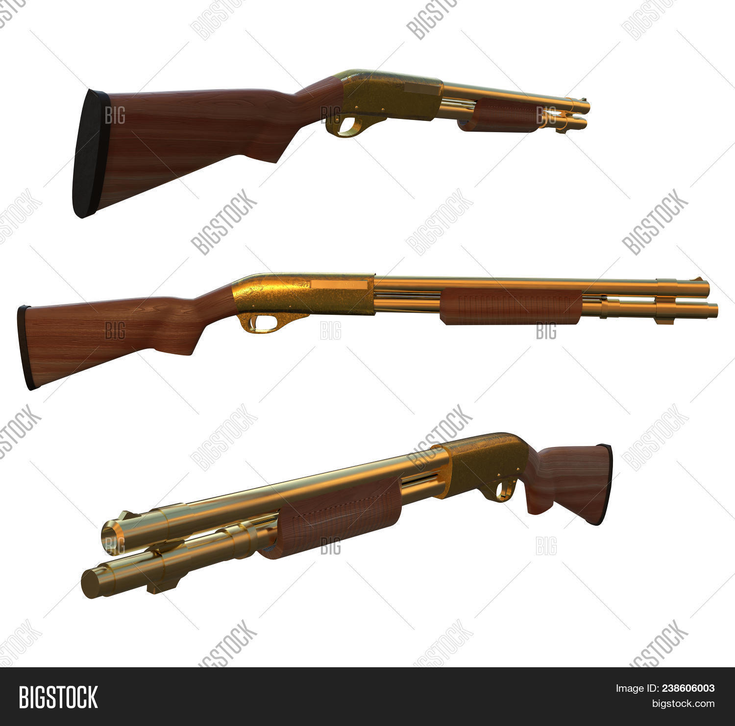 Gold Shotgun Rifle Image & Photo (Free Trial) | Bigstock