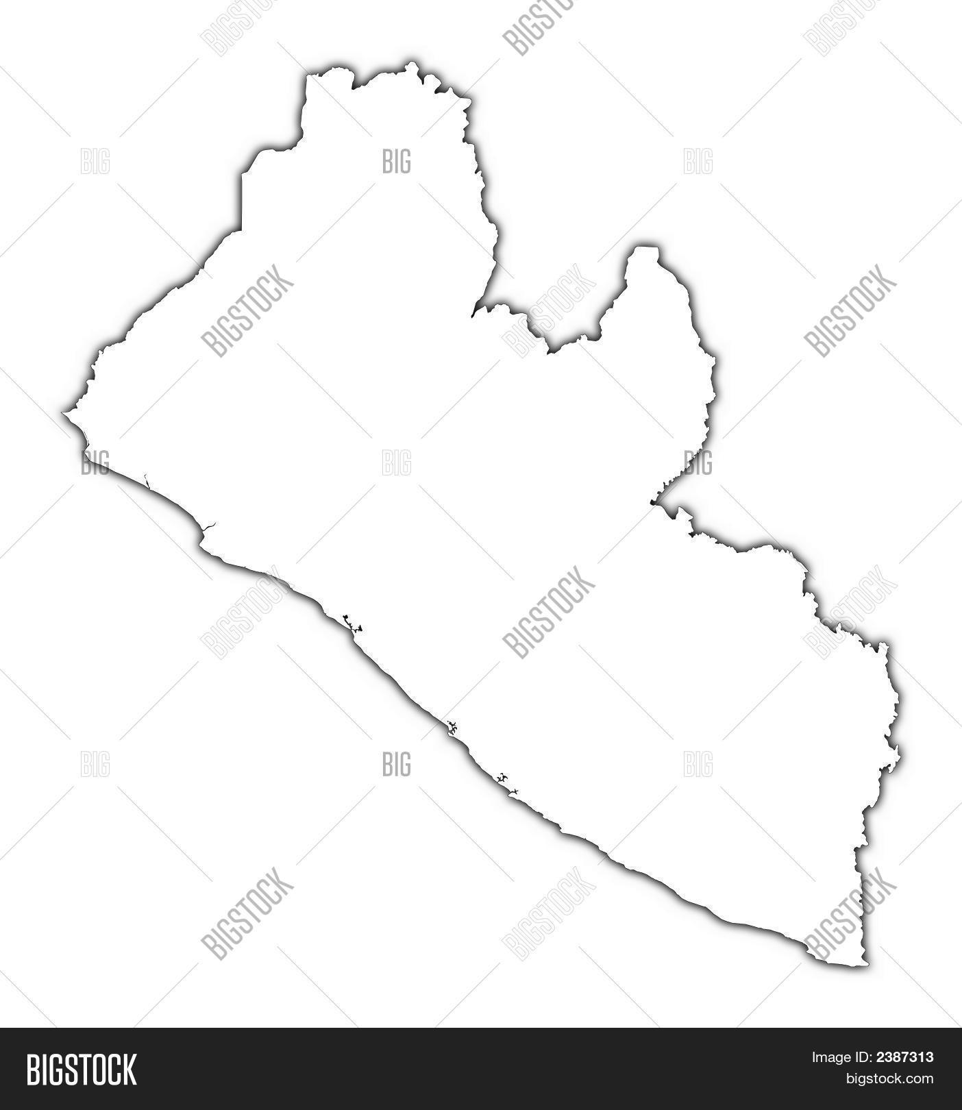 Liberia Outline Map Image & Photo (Free Trial) | Bigstock