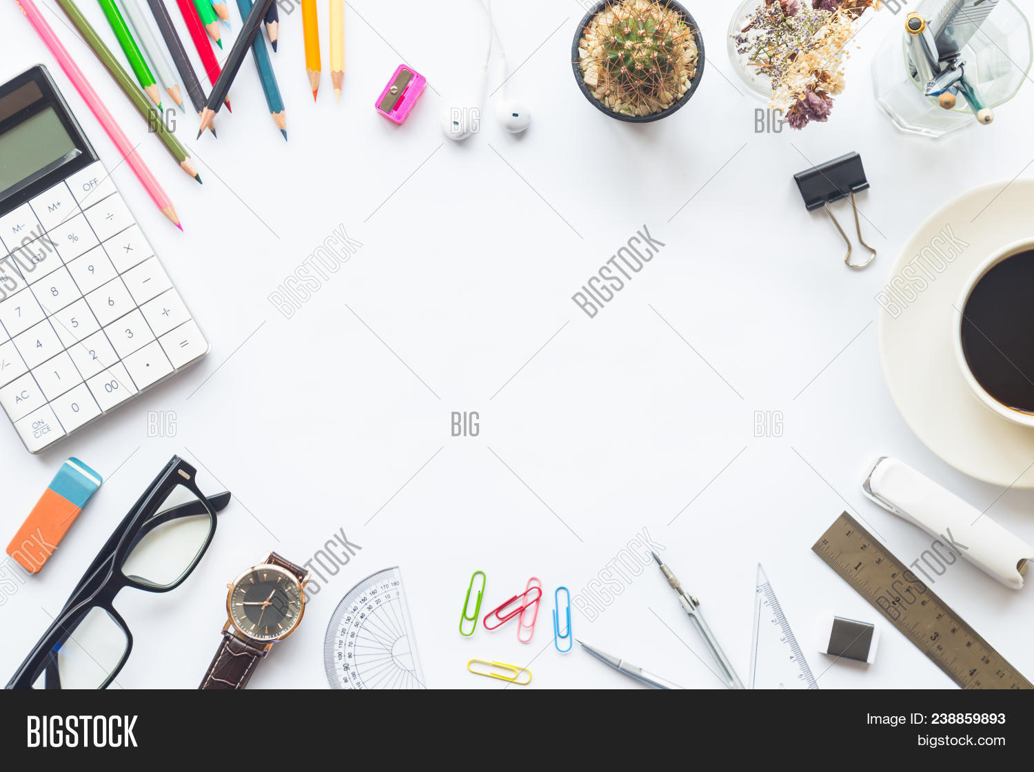 Top View Desk Office Image & Photo (Free Trial) | Bigstock