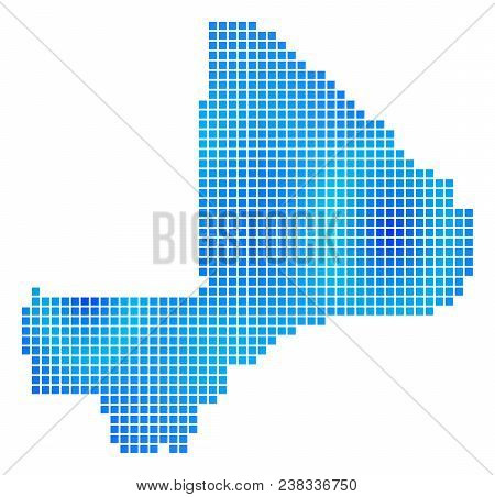 Blue Pixel Mali Map. Vector & Photo (Free Trial) | Bigstock