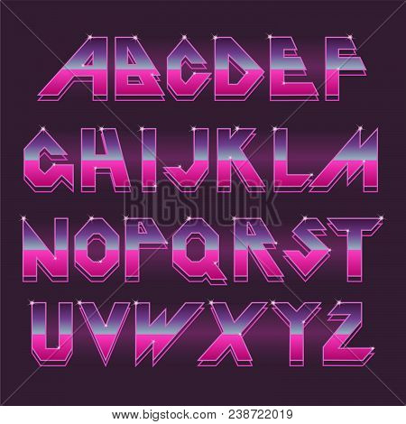 80 S Retro Alphabet Vector & Photo (Free Trial) | Bigstock