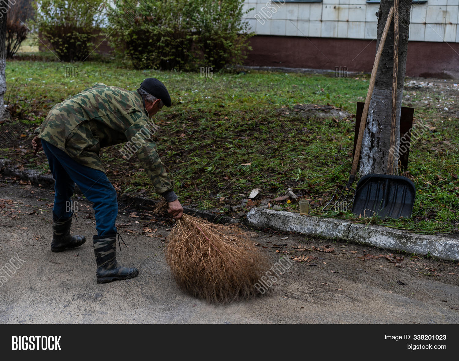 Janitor Sweeping Broom Image & Photo (Free Trial) | Bigstock