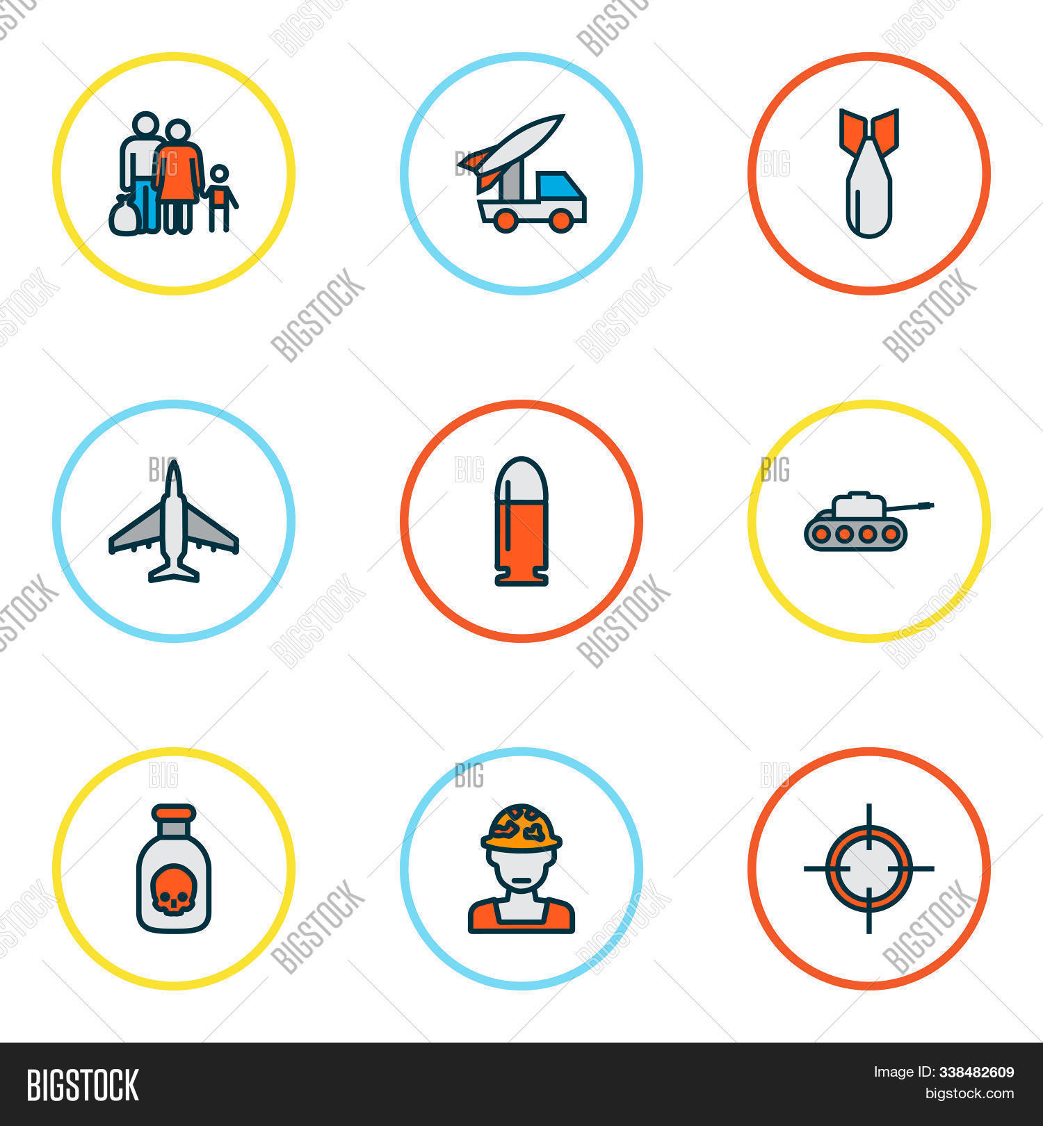 Warfare Icons Colored Image & Photo (Free Trial) | Bigstock