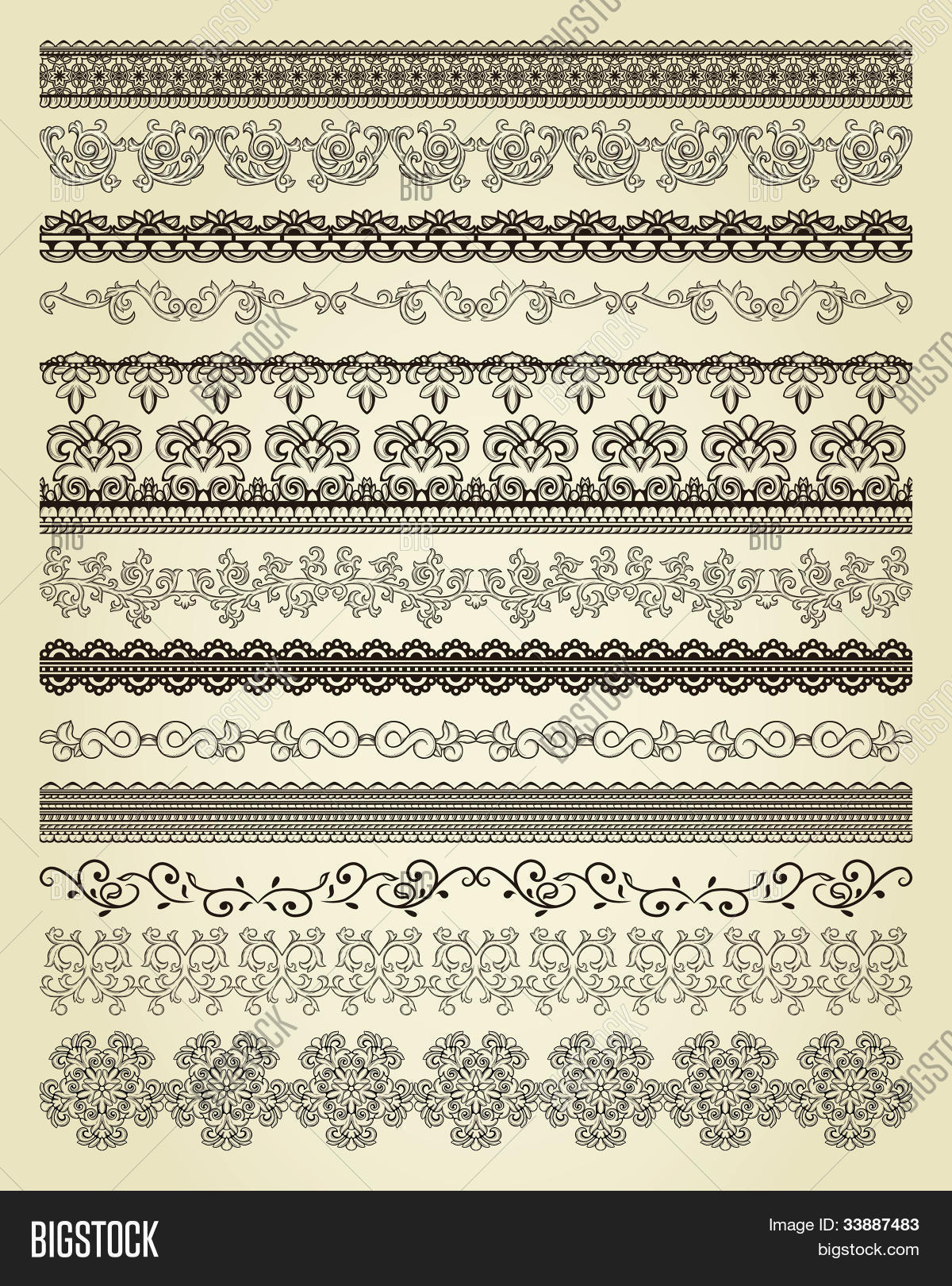 Set Vintage Lines On Vector & Photo (Free Trial) | Bigstock