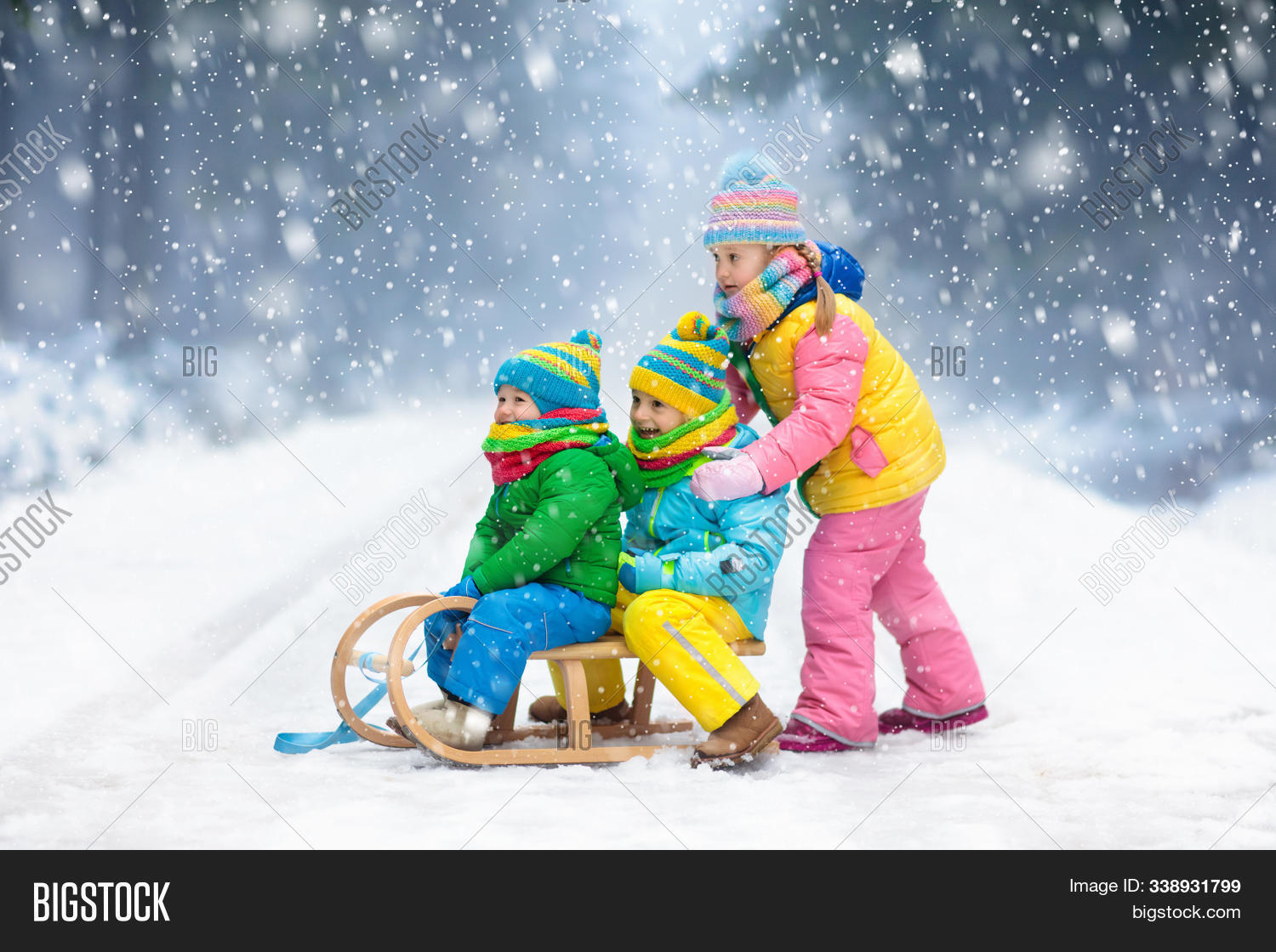 Children Playing Snow Image & Photo (Free Trial) | Bigstock
