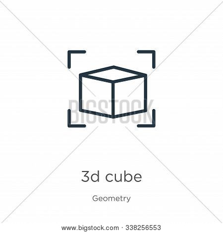 3d Cube Icon. Thin Vector & Photo (Free Trial) | Bigstock
