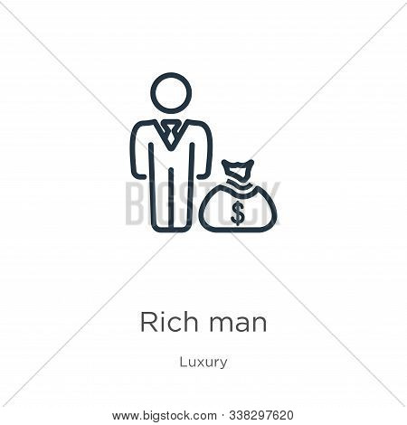 Rich Man Icon. Thin Vector & Photo (Free Trial) | Bigstock