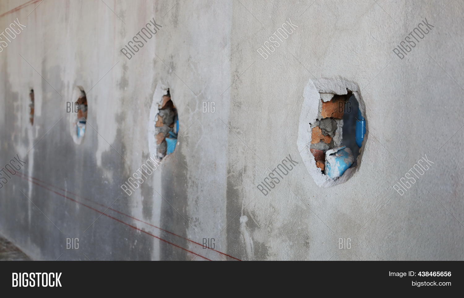 Holes Cement Wall. Image & Photo (Free Trial) | Bigstock