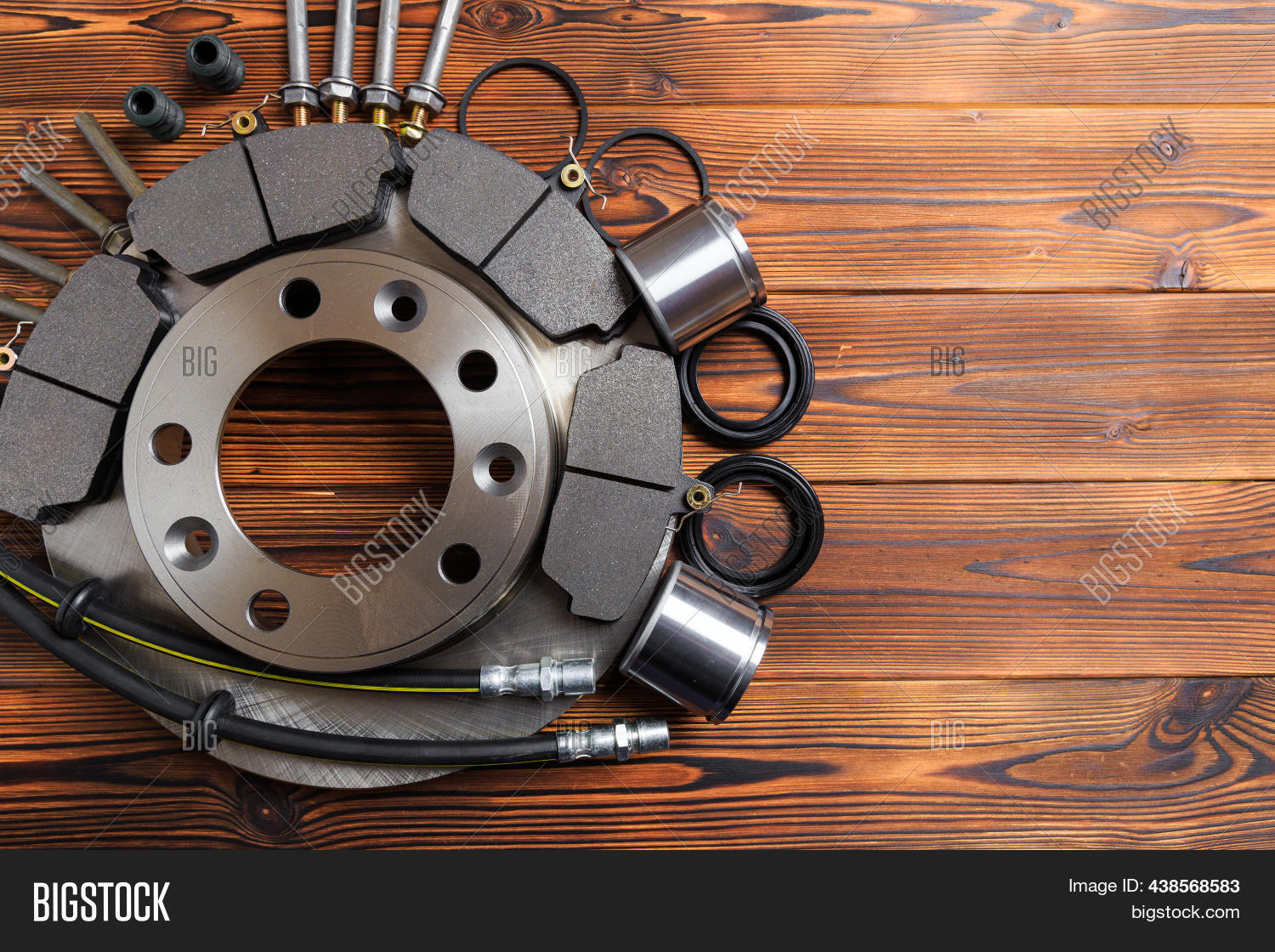 Brake Parts On Wooden Image & Photo (Free Trial) | Bigstock