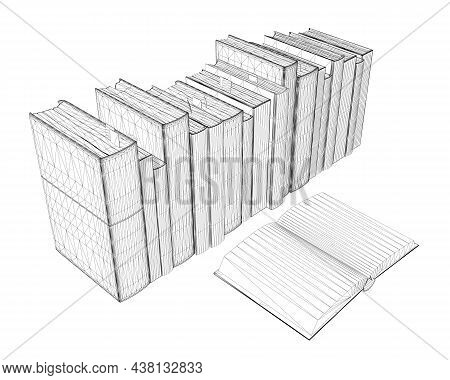 Wireframe Stack Books Vector & Photo (Free Trial) | Bigstock