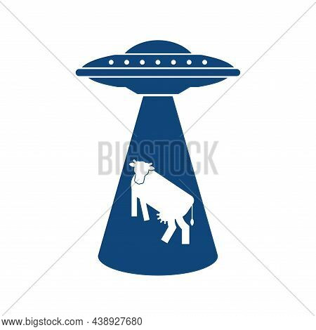 Ufo Steals Cow Icon Vector & Photo (Free Trial) | Bigstock