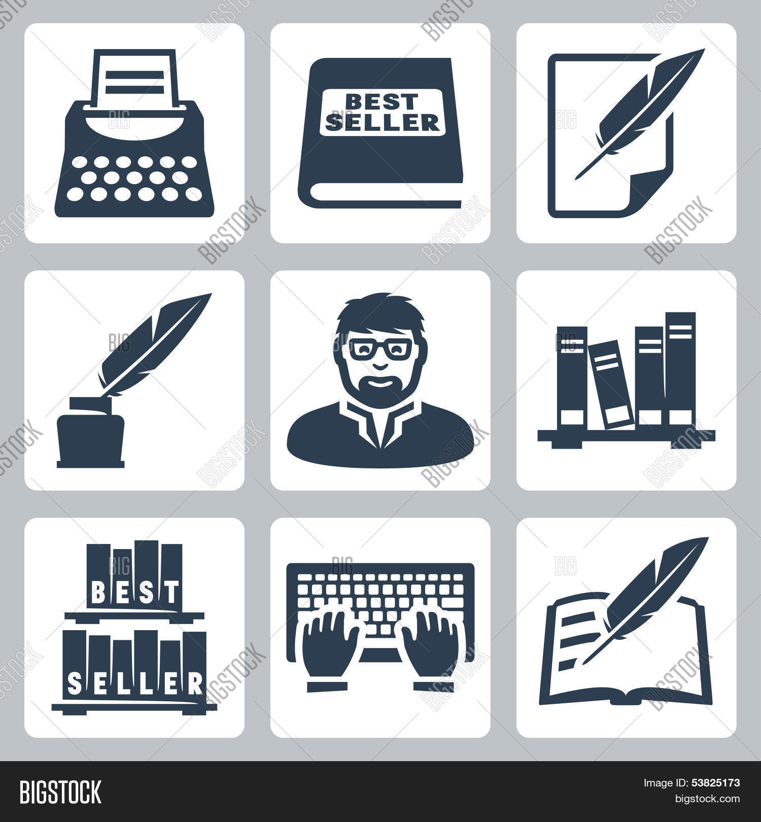 Vector Writer Icons Vector & Photo (Free Trial) | Bigstock
