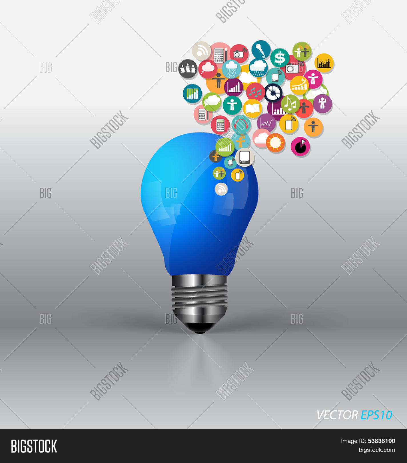 Bulb Cloud Colorful Vector & Photo (Free Trial) | Bigstock