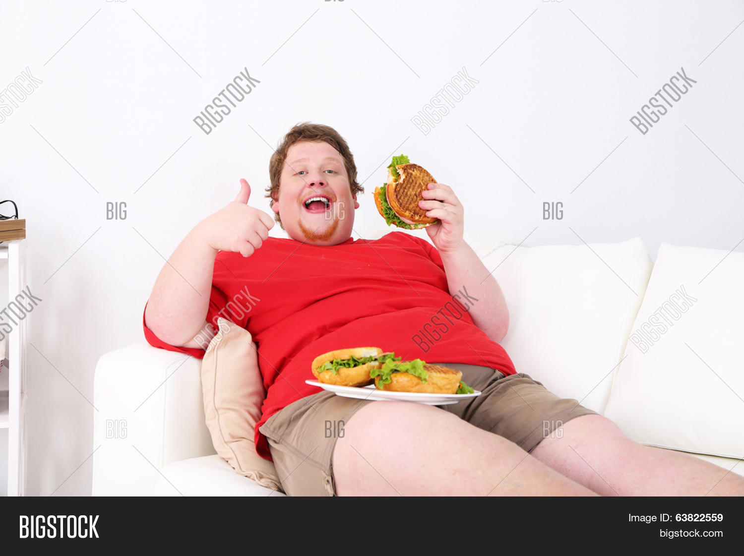 Fat Man Eating Tasty Image & Photo (Free Trial) | Bigstock